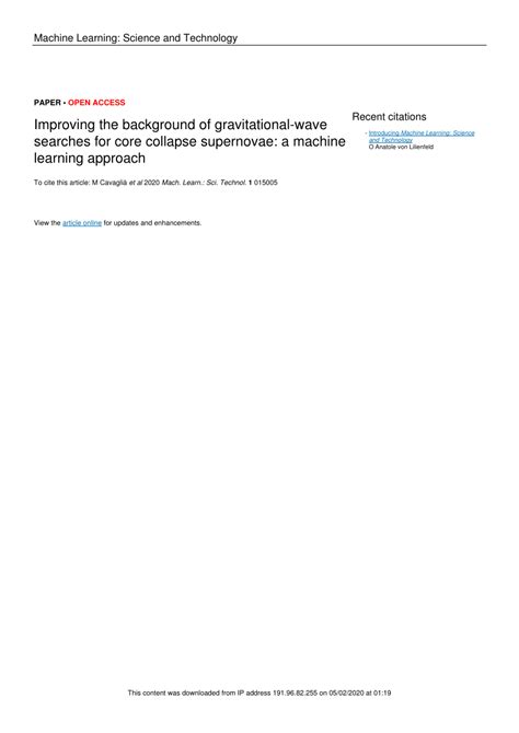 Pdf Improving The Background Of Gravitational Wave Searches For Core