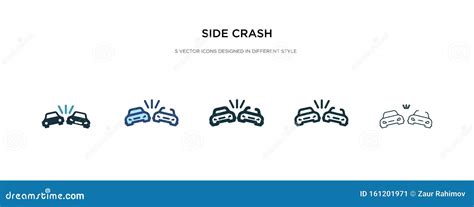 Side Crash Icon In Different Style Vector Illustration Two Colored And
