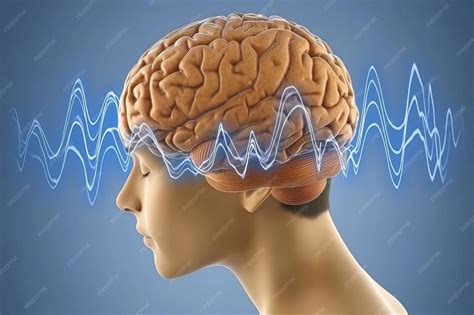 Neural Impulses Neuron Modulation And Brainwave Dynamics Abstract Model Head With Brain And