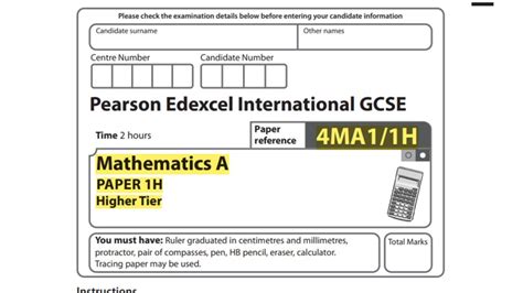 Edexcel Igcse Maths January 2023 Paper 1h Higher Tier Paper Reference 4ma1 1h Solved Youtube