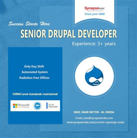 Synapseindia Is Hiring For Senior Drupal Developer Employee