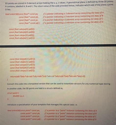 Solved 30 Points Are Stored In 3 Element Arrays Holding The