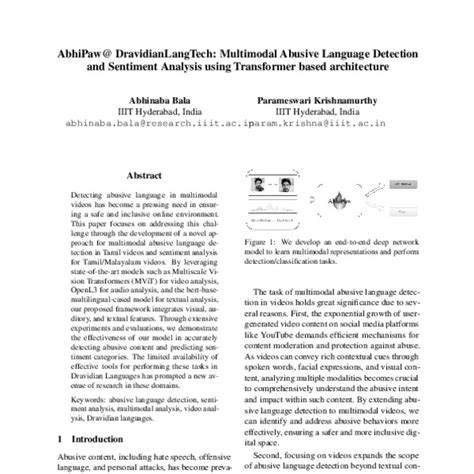 Abhipawdravidianlangtech Multimodal Abusive Language Detection And