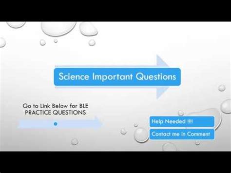 BLE 2075 Science Important Questions BLE Practice Questions Class 8 YouTube