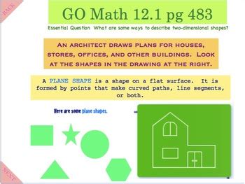Go Math Interactive Mimio Lesson Describe Plane Shapes By Cool Corner