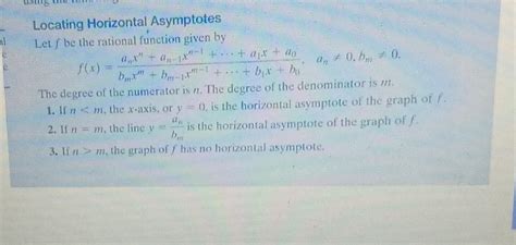 Solved What Is Proof Of The Horizontal Asymptote Rule Using