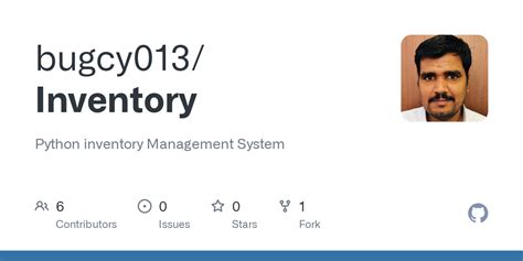 GitHub Bugcy Inventory Python Inventory Management System