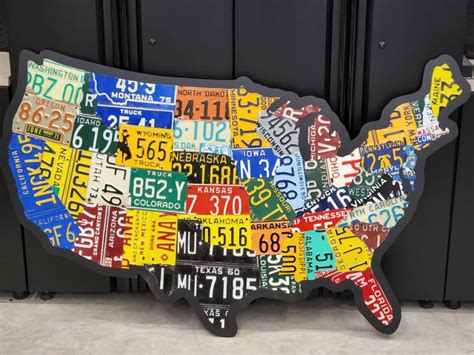 License Plate Map Authentic Usa Plates New Extra Large Size With