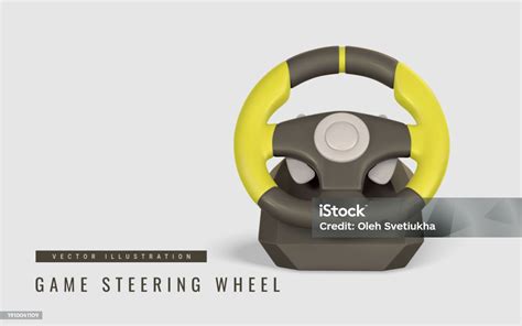 현실적인 3d 게임 스티어링 휠 게임 스틱 컨트롤러 비디오 게임 콘솔 게임 컨셉 벡터 일러스트 레이 션 3차원 형태에 대한 스톡