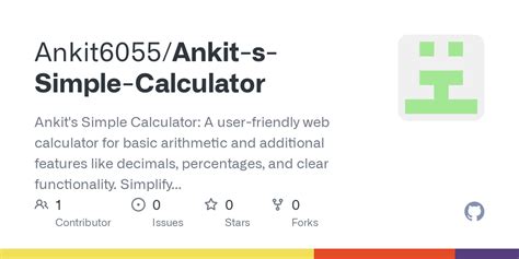 GitHub Ankit Ankit S Simple Calculator Ankit S Simple Calculator A User Friendly Web