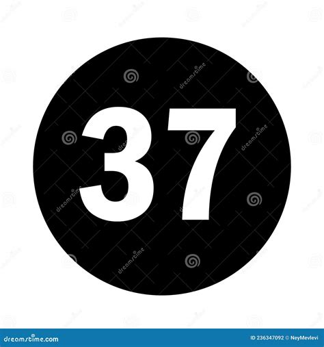 Number 37 Logo with Black Circle Background Stock Vector - Illustration ...