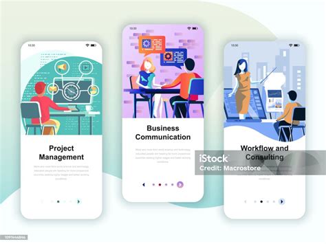 온 보 딩의 설정 화면 관리 통신 워크플로 모바일 응용 프로그램 서식 파일에 대 한 사용자 인터페이스 키트 벡터에 대한 스톡 벡터 아트 및 기타 이미지 Istock