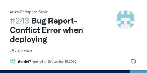 Bug Report Conflict Error When Deploying · Issue 243 · Azureenterprise Scale · Github