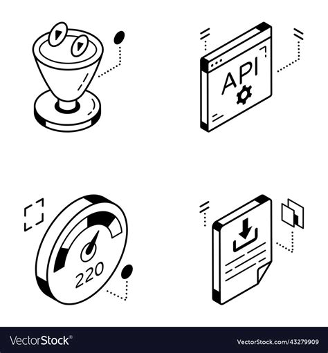 Web Interface Isometric Icons Royalty Free Vector Image