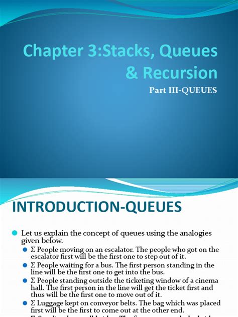 Ds Chapter 3 Stacks Queues And Recursion Part Iii Pdf Queue