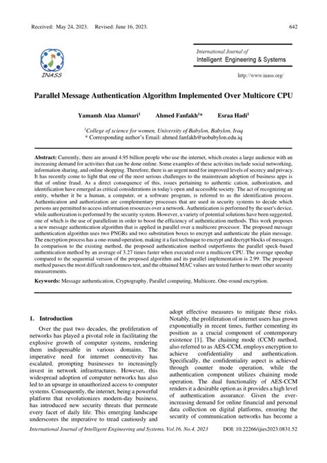 pdf parallel message authentication algorithm implemented over