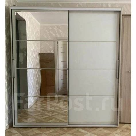 Шкаф купе 2 метра ясень белый лдсп с зеркалом 196 0 см 217 0 см 59 0 см прихожая спальня