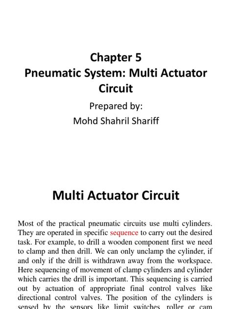 chapter 5 pneumatic system multi actuator circuit version 3 pdf