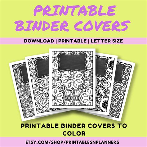 Printable Binder Covers Coloring Sheets Mandala 3 Coloring