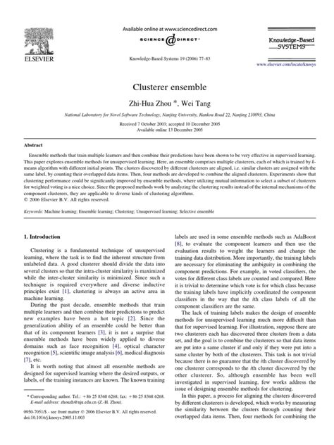 Clusterer Ensemble Pdf Cluster Analysis Statistical Classification