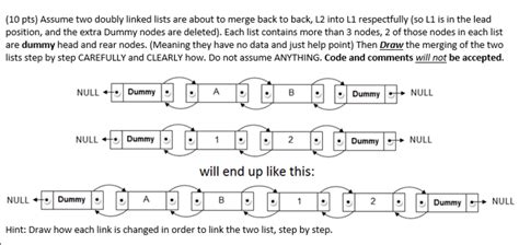 Solved 10 Pts Assume Two Doubly Linked Lists Are About To