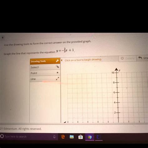 SOLVED: Use the drawing tools to form the correct answer on the provided graph. Graph the line ...