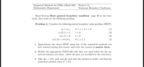 Solved Table[[numerical Methods For Pdes Math 509 Project