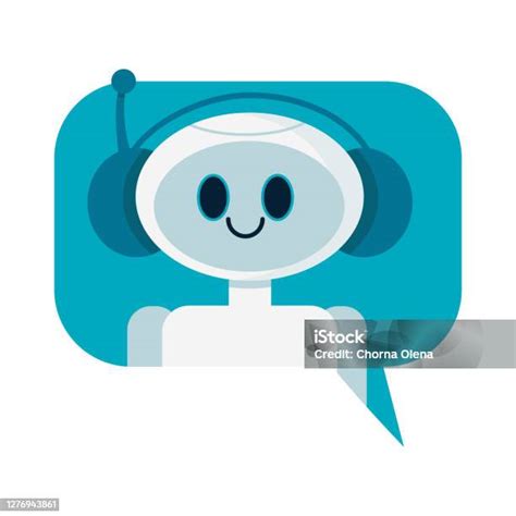 Vetores De Sorrindo Robô Robô Chat Bot Em Bolha De Fala Conceito De