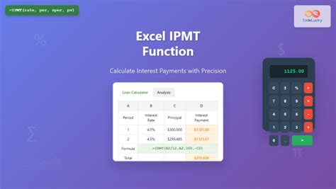 Excel Ipmt Function Calculate Interest Payments With Precision Codelucky