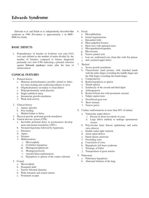 Edwards Syndrome Congenital Disorder Congenital Heart Defect