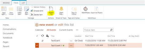 List Enabling An Attachments Field When Creating An Event In SharePoint Online SharePoint