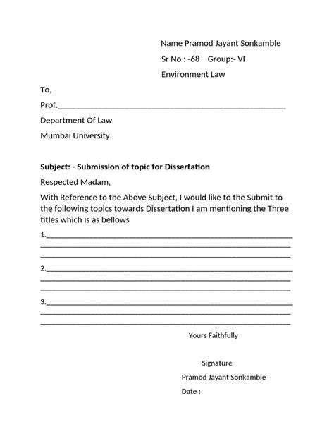 Dissertation Sem 4 Application Pdf