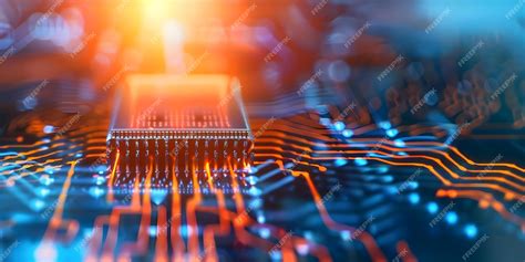 Manufacturing Electronic Components Producing Microprocessors At A Plant Concept Microprocessors