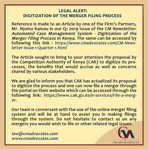 digitization of the merger filing process cm advocates llp