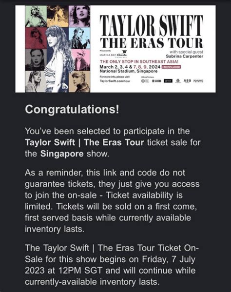 Pre Sale Tickets For Taylor Swifts Singapore Concert Sell Out In 3 Hours Queue Number