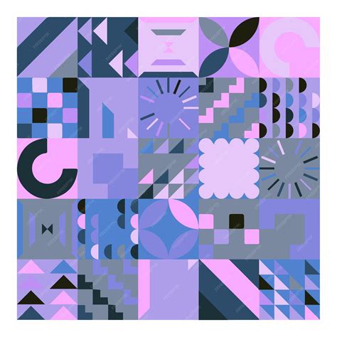 Premium Vector Abstract Bauhaus Geometric Pattern Background Color Art Design Colorful Bauhaus