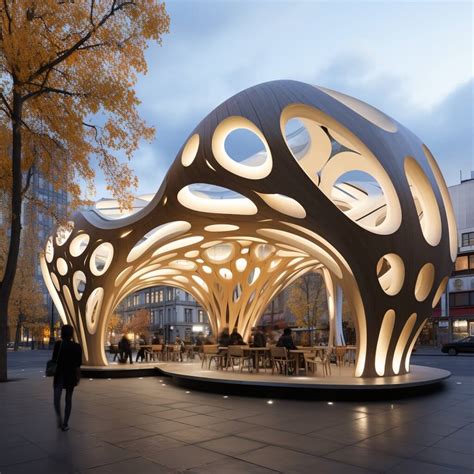 Parametric Architecture For Urban Woodenfuturistic