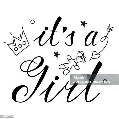 Vector Inscription On The Theme Of A Gender Party In The Style Of