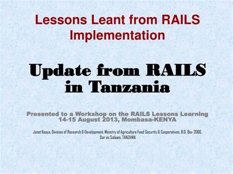 Ppt Lessons Leant From Rails Implementation Powerpoint Presentation