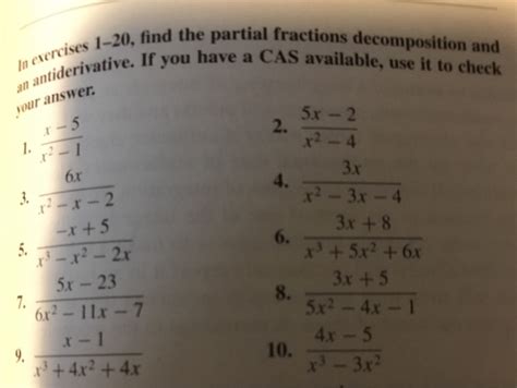 Solved In Exercises Find The Partial Fractions Chegg