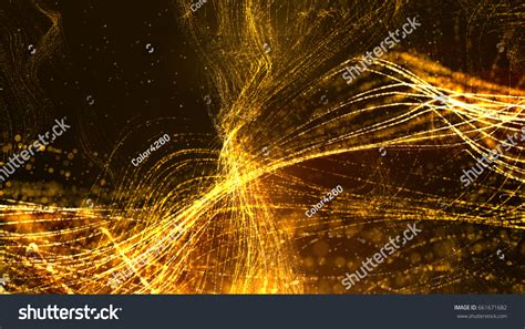 Digital Abstract Wave Particles Form Abstract Stock Illustration
