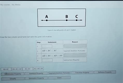solved my courses my media figune 6 line with points a 8 and c