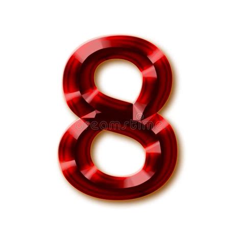 Number From Stylish Faceted Ruby Alphabet Stock Illustration