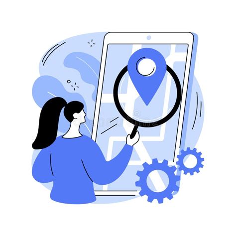 Mobile Tracking Soft Abstract Concept Vector Illustration Stock Vector