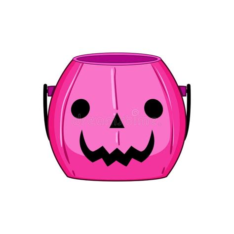 Pumpkin Halloween Bucket Cartoon Vector Illustration Stock Vector Illustration Of October