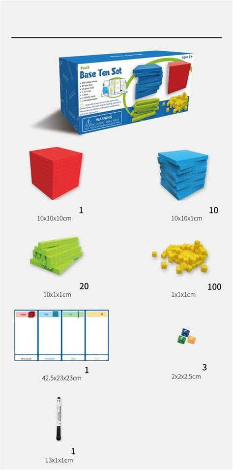 135pc Base Ten Counting Mathemathics Math Arithmetic Block Set Educati