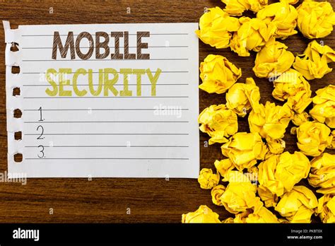Handwriting Text Mobile Security Concept Meaning Protection Of Mobile
