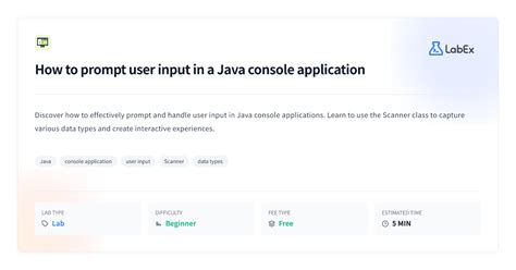 How To Prompt User Input In A Java Console Application Labex