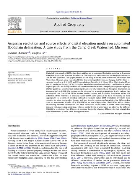 Pdf Assessing Resolution And Source Effects Of Digital Elevation Models On Automated